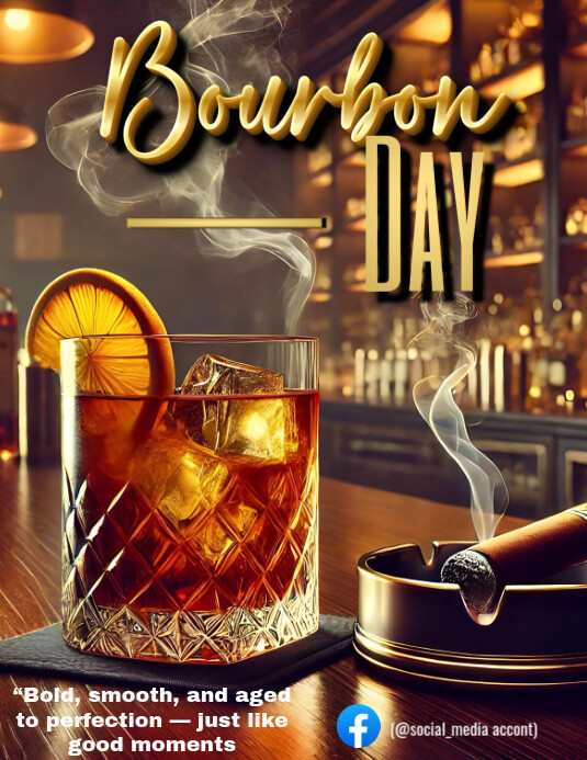 Brown Maximalist Bourbon Day Flyer (us Letter) Template | PosterMyWall