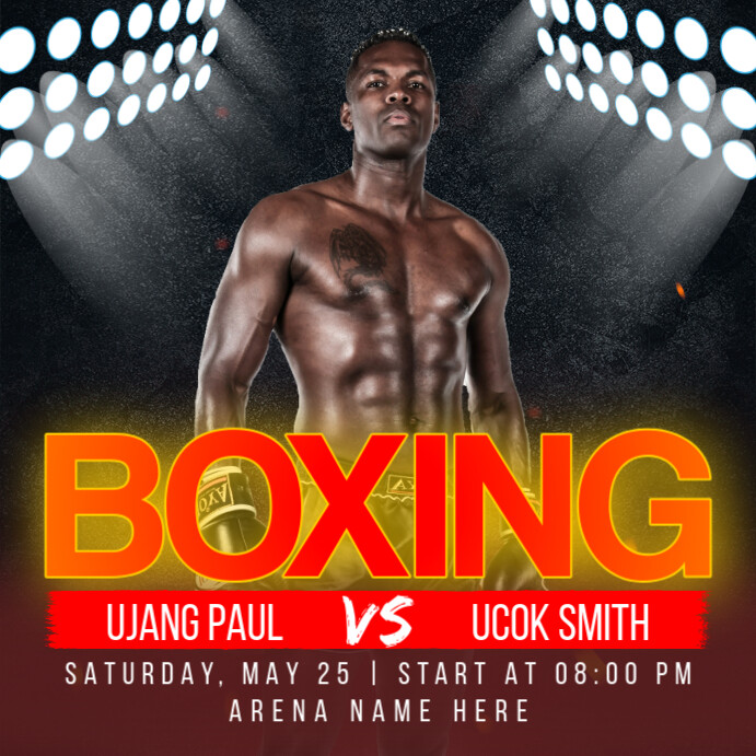 Brown Maximalist Boxing Instagram Post Template | PosterMyWall