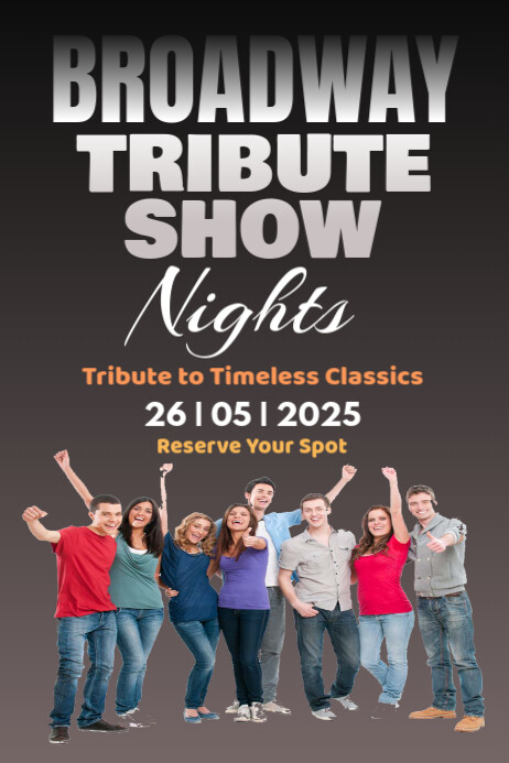 Brown Maximalist Broadway Tribute Invitation Poster Template | PosterMyWall