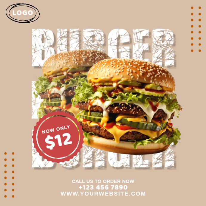 Copy of Brown Maximalist Burger Sale Flyer | PosterMyWall