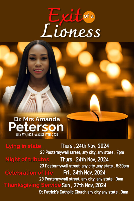 Brown Maximalist Burial Poster Poster Template | PosterMyWall