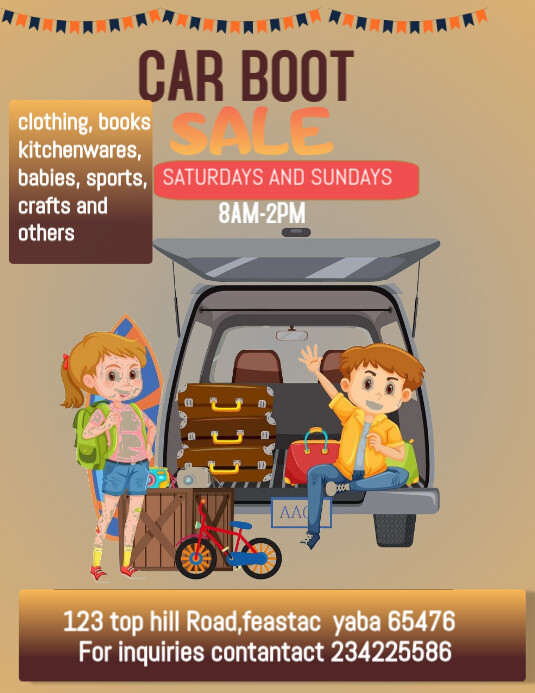 Copy of Brown Maximalist Car Boot Sale Flyer (us Letter) | PosterMyWall