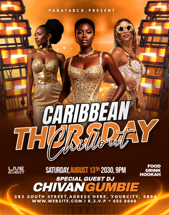 Caribbean Chillout Event Template | PosterMyWall