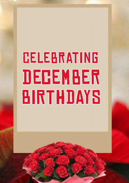 Brown Maximalist Celebrating December Birthdays A4 Template | PosterMyWall