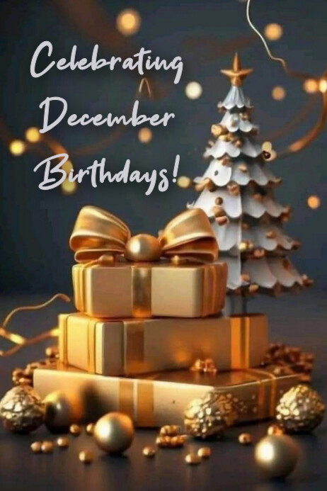 Copy of Brown Maximalist Celebrating December Birthdays Banner 4' × 6 ...