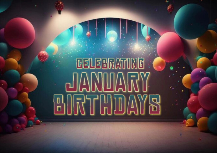 Copy of Brown Maximalist Celebrating January Birthdays A4 | PosterMyWall