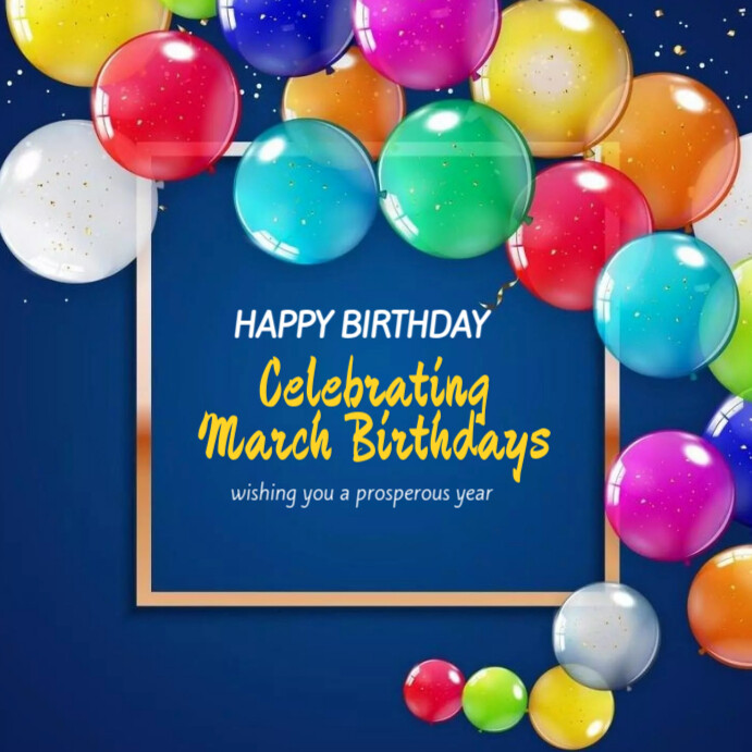 Brown Maximalist Celebrating March Birthdays Instagram Post Template ...