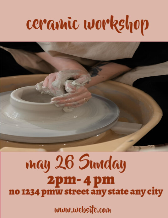 Brown Maximalist Ceramic Workshop Flyer (us Letter) Template | PosterMyWall