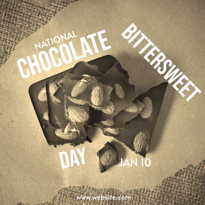 Brown Maximalist Chocolate Bittersweet Day Instagram Post Template ...