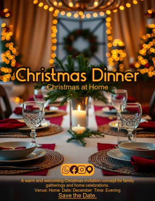 Plantilla de Brown Maximalist Christmas Family Invitation Package ...