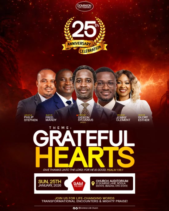 Brown Maximalist Church 25th Anniversary Celebration Service Flyer ...