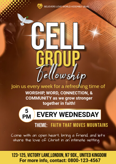 Copy of Brown Maximalist Church Cell Group Fellowship A4 | PosterMyWall
