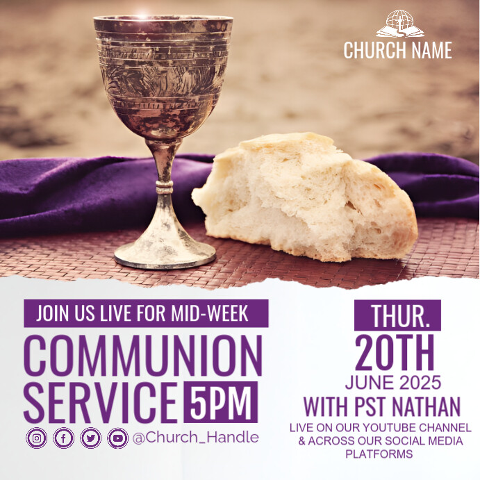 Brown Maximalist Church Communion Service Instagram Post Template | PosterMyWall