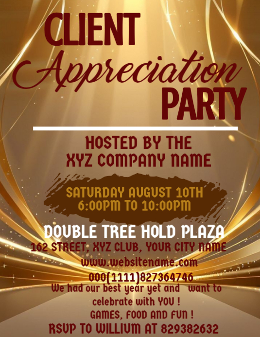 Brown Maximalist Client Appreciation Party Flyer Template | PosterMyWall