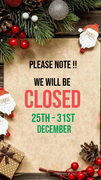 Brown Maximalist Closed For The Holidays Instagram Story Template | PosterMyWall