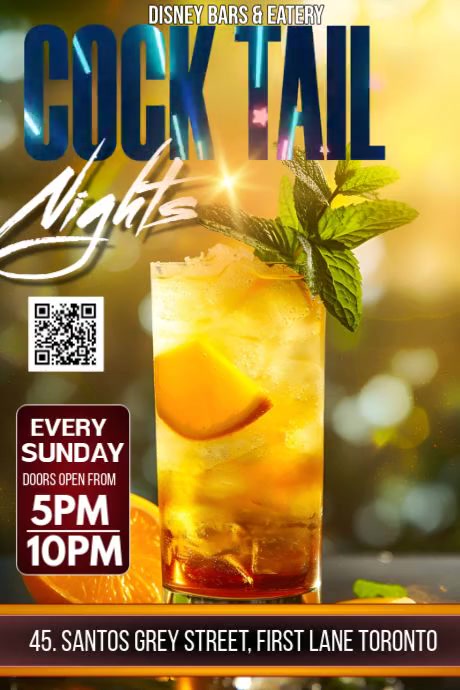 Brown Maximalist Cocktail Night Poster Template | PosterMyWall