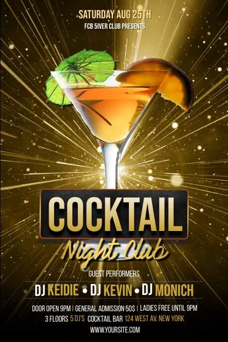 Brown Maximalist Cocktail Party Event Poster Template | PosterMyWall