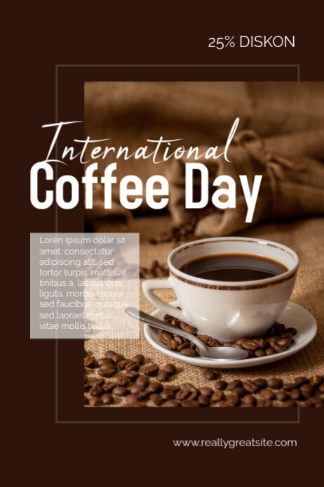 Brown Maximalist Coffee Day Poster Template | PosterMyWall