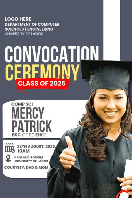 Copy of Brown Maximalist Convocation Ceremony Flyer Poster | PosterMyWall