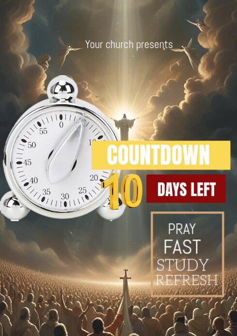 Copy of Brown Maximalist Count Down Begins 10 Days Left A4 | PosterMyWall