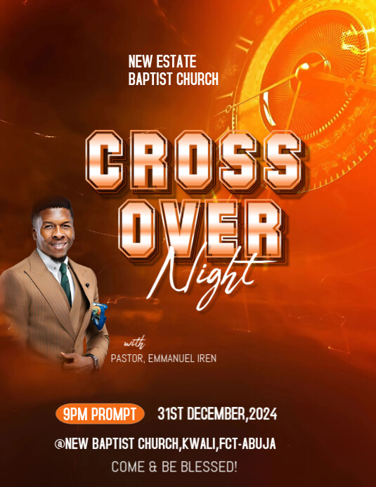 Brown Maximalist Cross Over Night Flyer (us Letter) Template | PosterMyWall