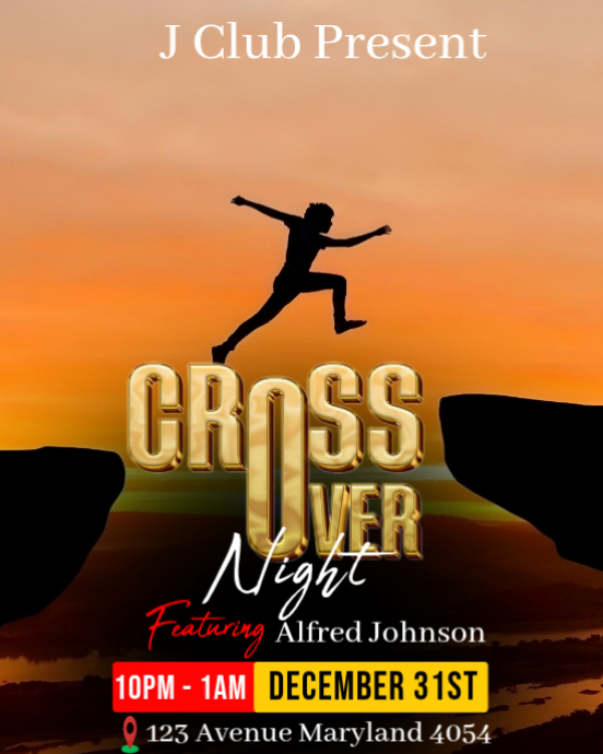 Brown Maximalist Cross Over Night Party Instagram Portrait Template ...