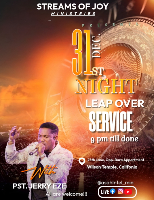 Brown Maximalist Crossover Night Service Template Flyer (us Letter ...