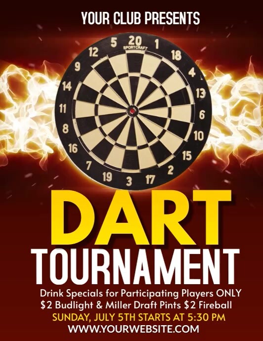 Plantilla de Brown Maximalist Dart Tournament Flyer (us Le | PosterMyWall