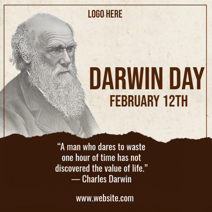 Brown Maximalist Darwin Day Instagram Post Template | PosterMyWall
