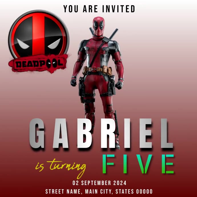 Copy of Brown Maximalist Deadpool Birthday Instagram | PosterMyWall