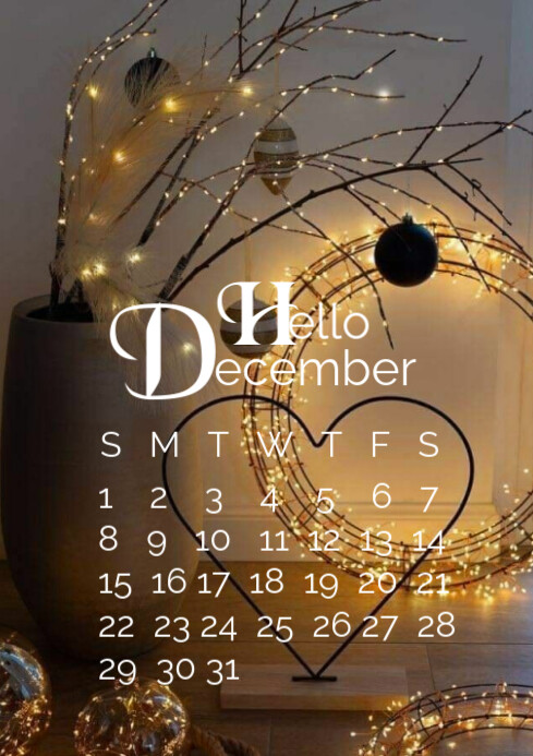 Copy of Brown Maximalist December Calendar A4 | PosterMyWall