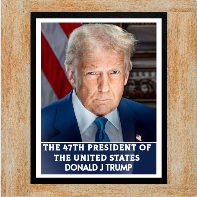 Brown Maximalist Donald Trump Photo Frame Instagram Post Template ...