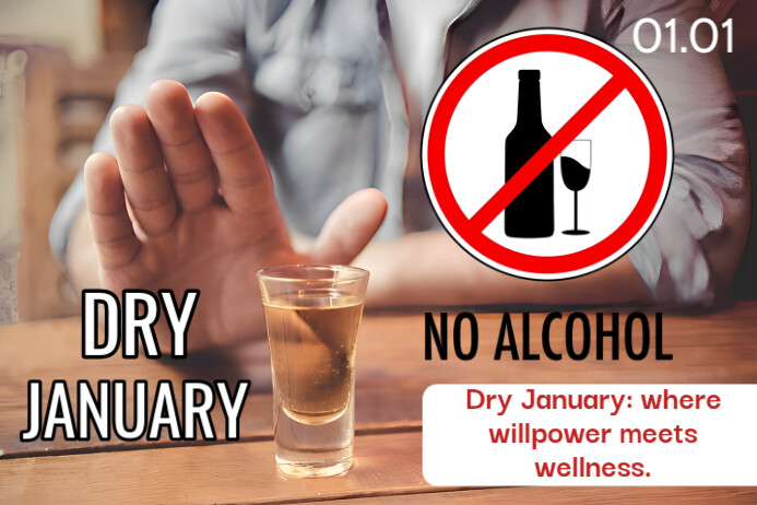 Brown Maximalist Dry January Poster Template | PosterMyWall