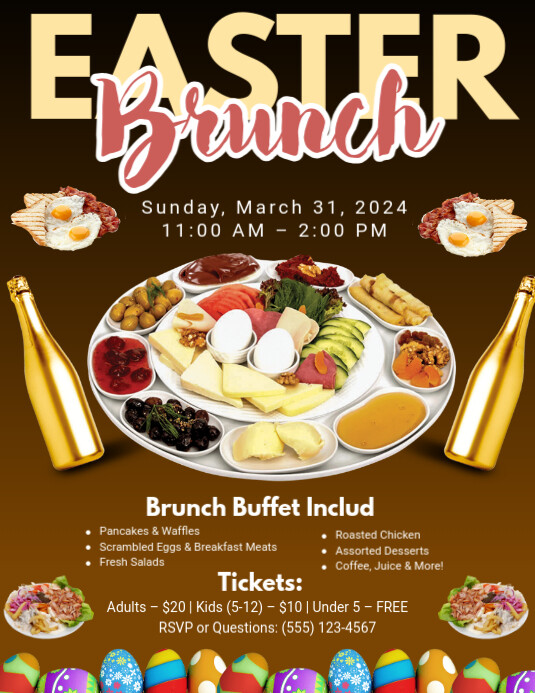 Copy of Brown Maximalist Easter Brunch Flyer (us Letter) | PosterMyWall