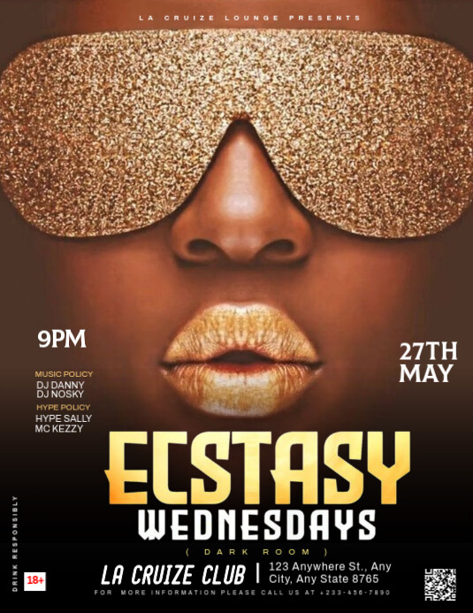 Brown Maximalist Ecstasy Wednesday Flyer (us Letter) Template ...