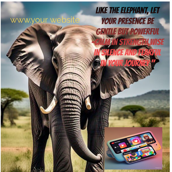 Modèle Brown Maximalist Elephant Instagram Post | PosterMyWall