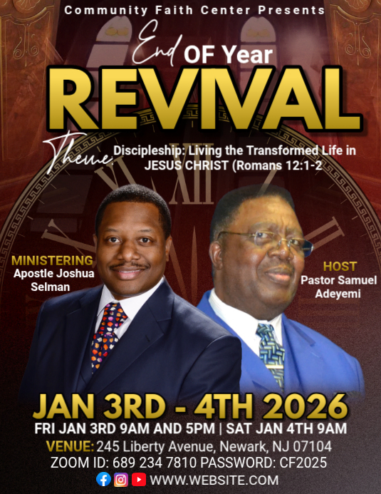 Plantilla de Brown Maximalist End Of Year Revival Flyer (us Letter ...