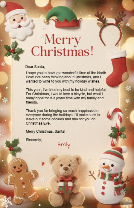 Brown Maximalist Etter From Santa Claus Tabloid Template | PosterMyWall