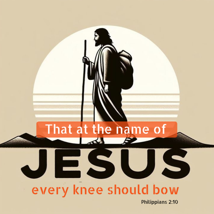 Plantilla de Brown Maximalist Every Knee Shall Bow At The Name Of Jesus ...