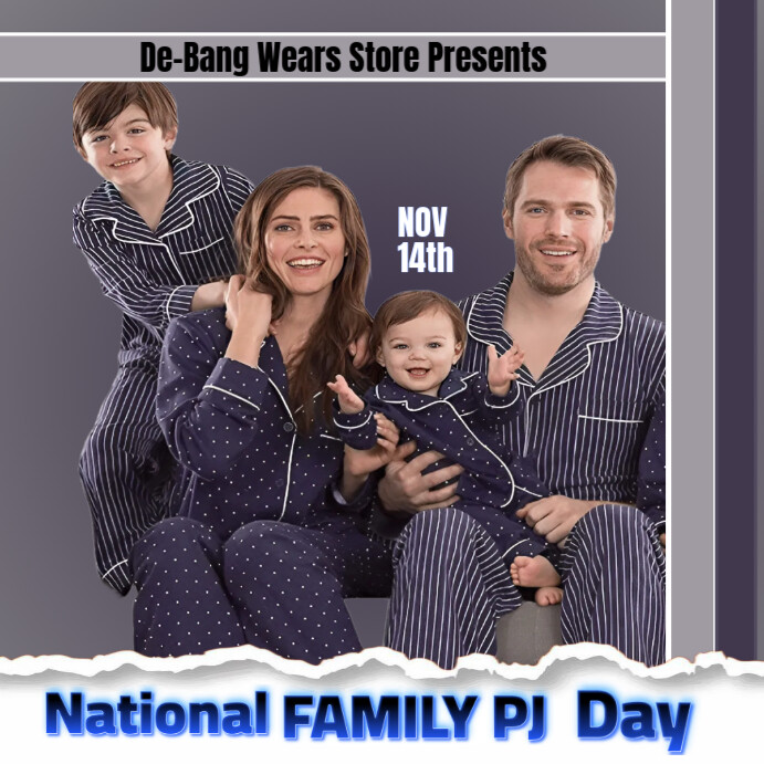 Brown Maximalist Family Pj Day Instagram Post Template | PosterMyWall
