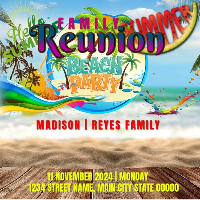 Brown Maximalist Family Reunion Instagram Post Template | PosterMyWall