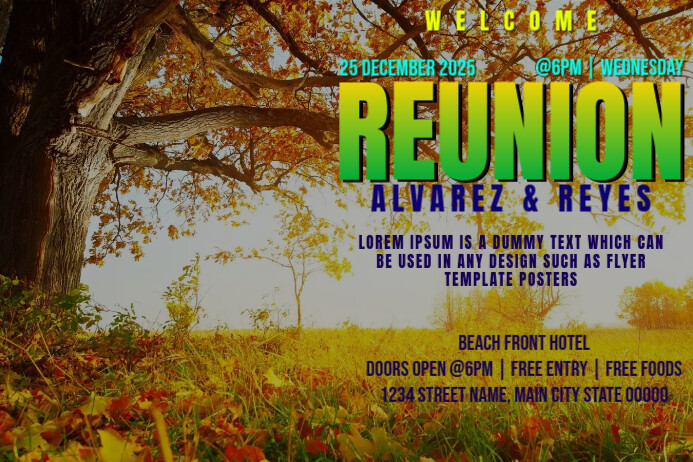 Brown Maximalist Family Reunion Poster Template | PosterMyWall