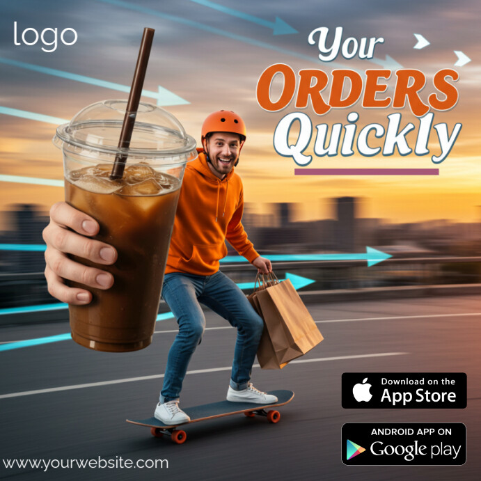 Copy of Brown Maximalist Fast Delivery Post | PosterMyWall
