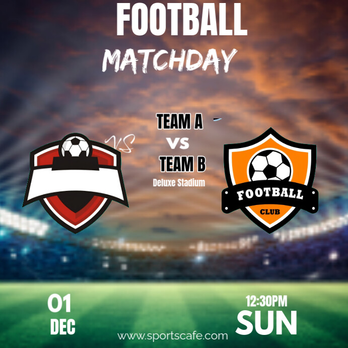 Brown Maximalist Football Matchday Template Instagram Post | PosterMyWall