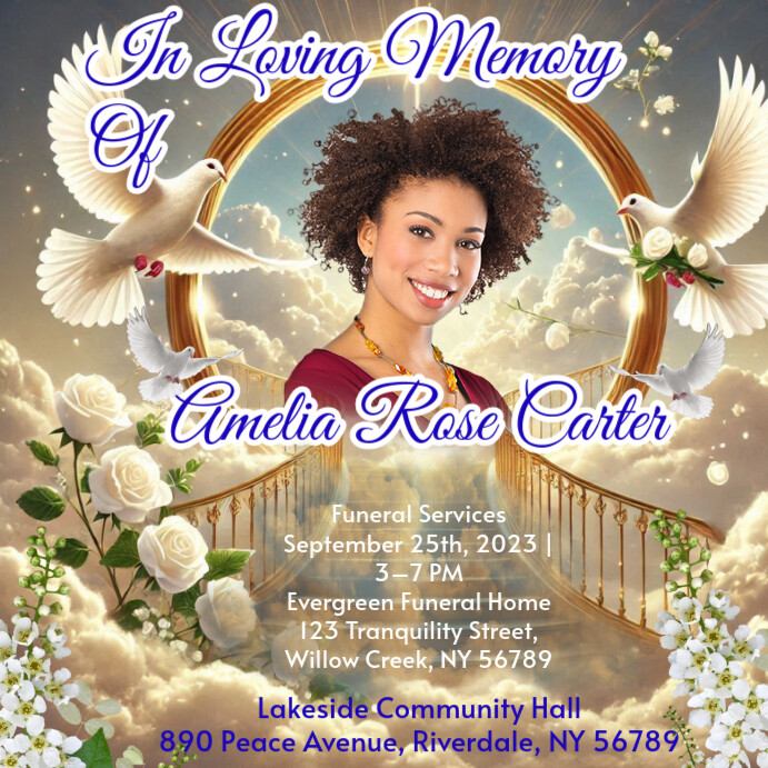 Brown Maximalist Funeral Flyer Death Anniversary Announcement Instagram ...