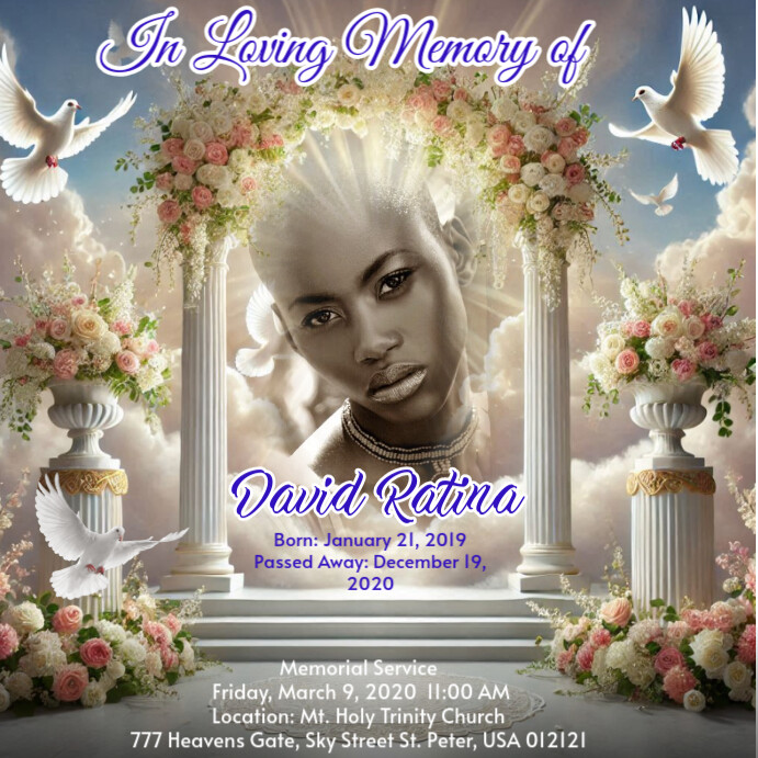 Brown Maximalist Funeral Memorial Announcement Flyer Instagram Post ...