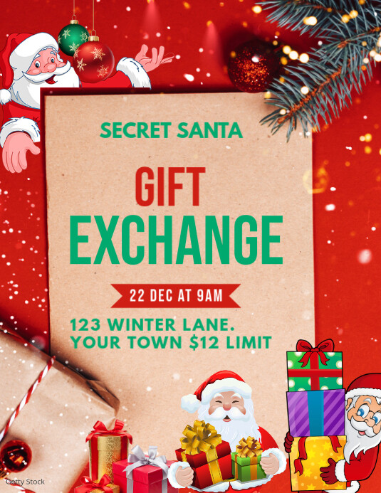 Brown Maximalist Gift Exchange Flyer Flyer (us Letter) Template ...