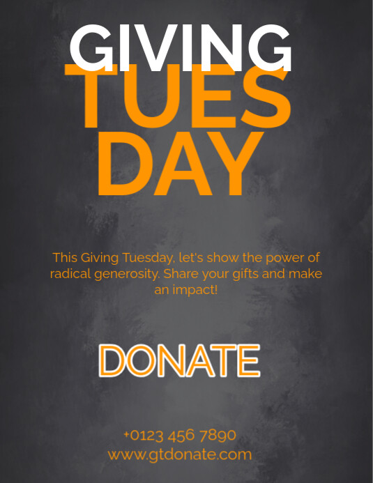 Brown Maximalist Giving Tuesday Flyer (us Letter) Template | PosterMyWall