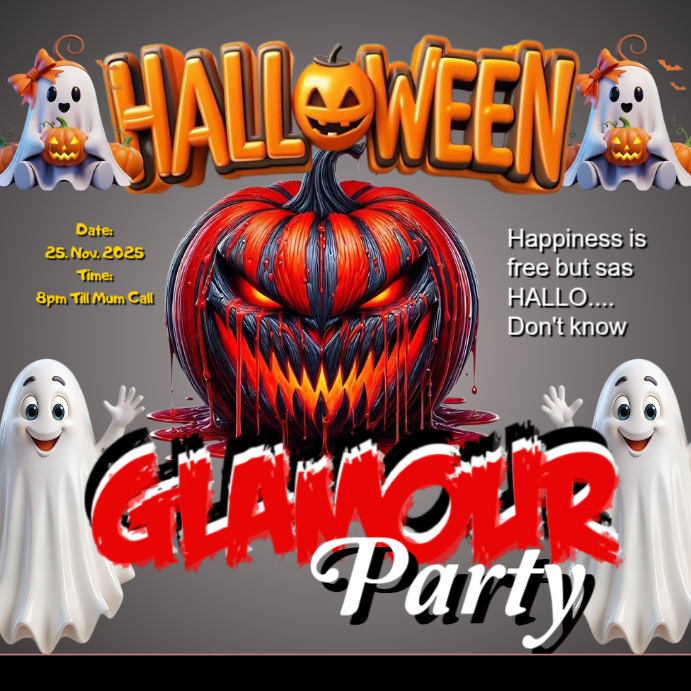 Brown Maximalist Glamour & Ghouls Halloween Part Instagram Post ...
