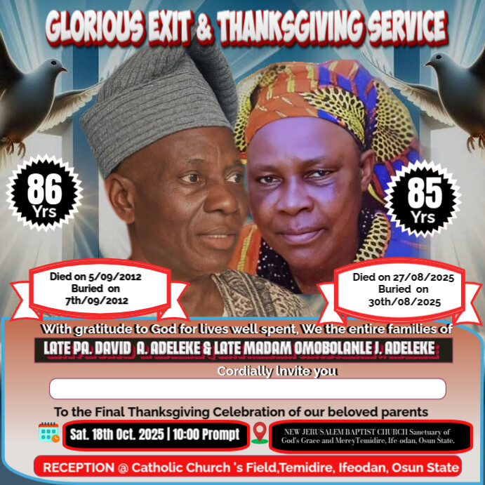 Brown Maximalist Glorious Exit And Thanksgiving Service Instagram Post ...